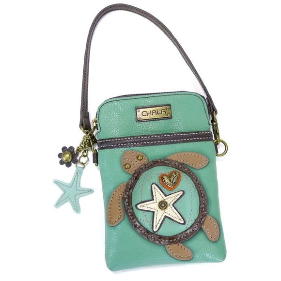 Chala | Bags | Chala Womens Cell Phone Sea Turtle Teal Mini Bag Purse ...